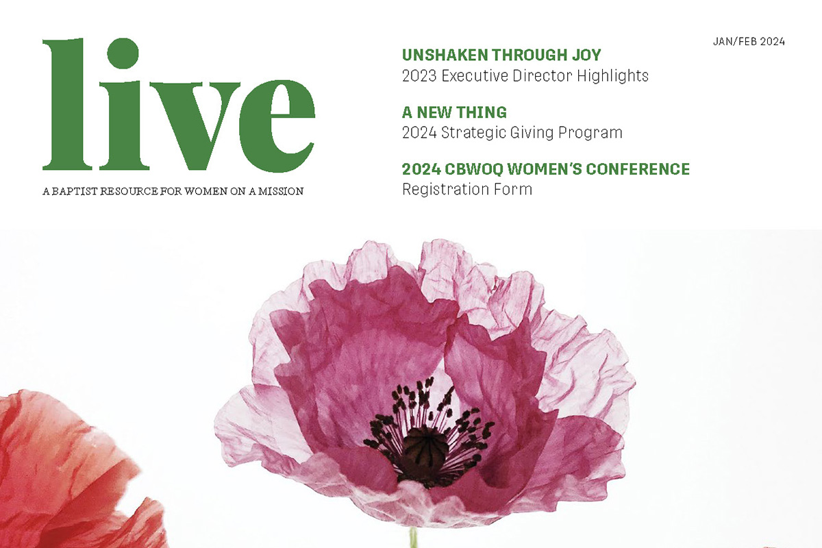 Live Magazine - Jan 2024 - Canadian Baptist Women of Ontario & Quebec